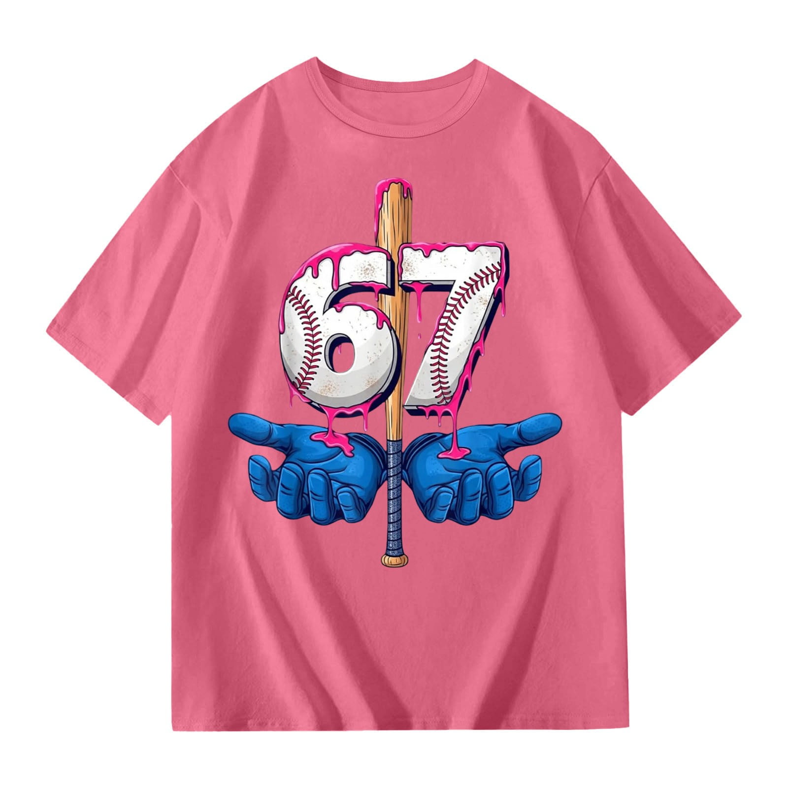 67 shirt G'irls Summer Short Sleeve T Shirt Cute Cartoon Number Print ...