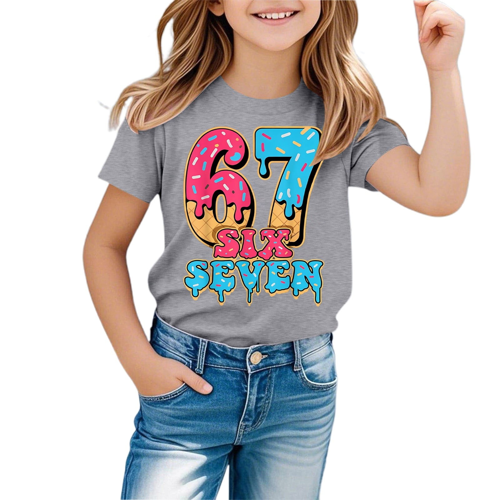 67 shirt for Kids Girls,Six Seven Funny 67 Meme l Sur_vived 67 days of ...