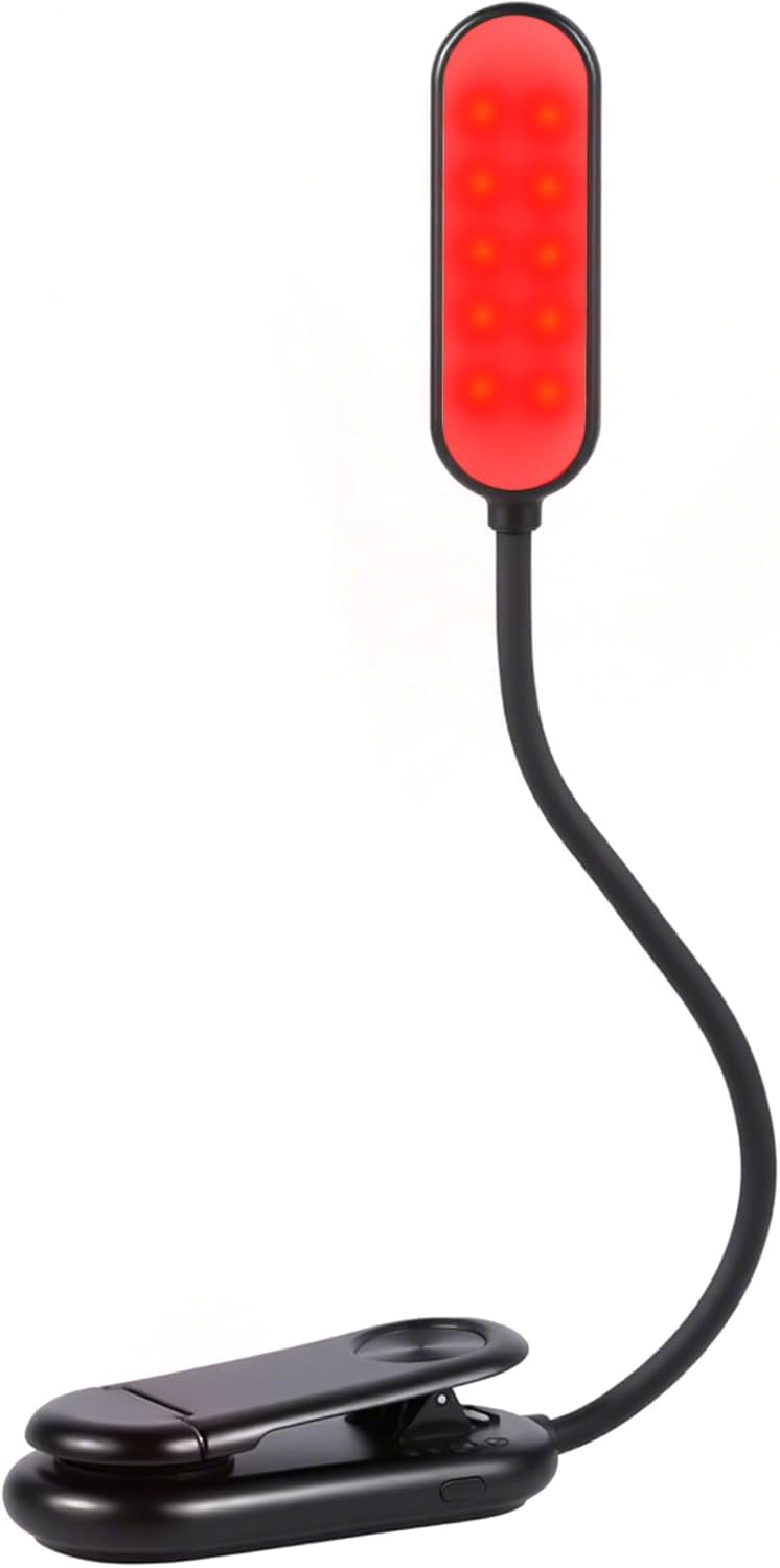 670nm Red Book Light [1 Pack] - Zero Blue Light, Rechargeable Clip On ...