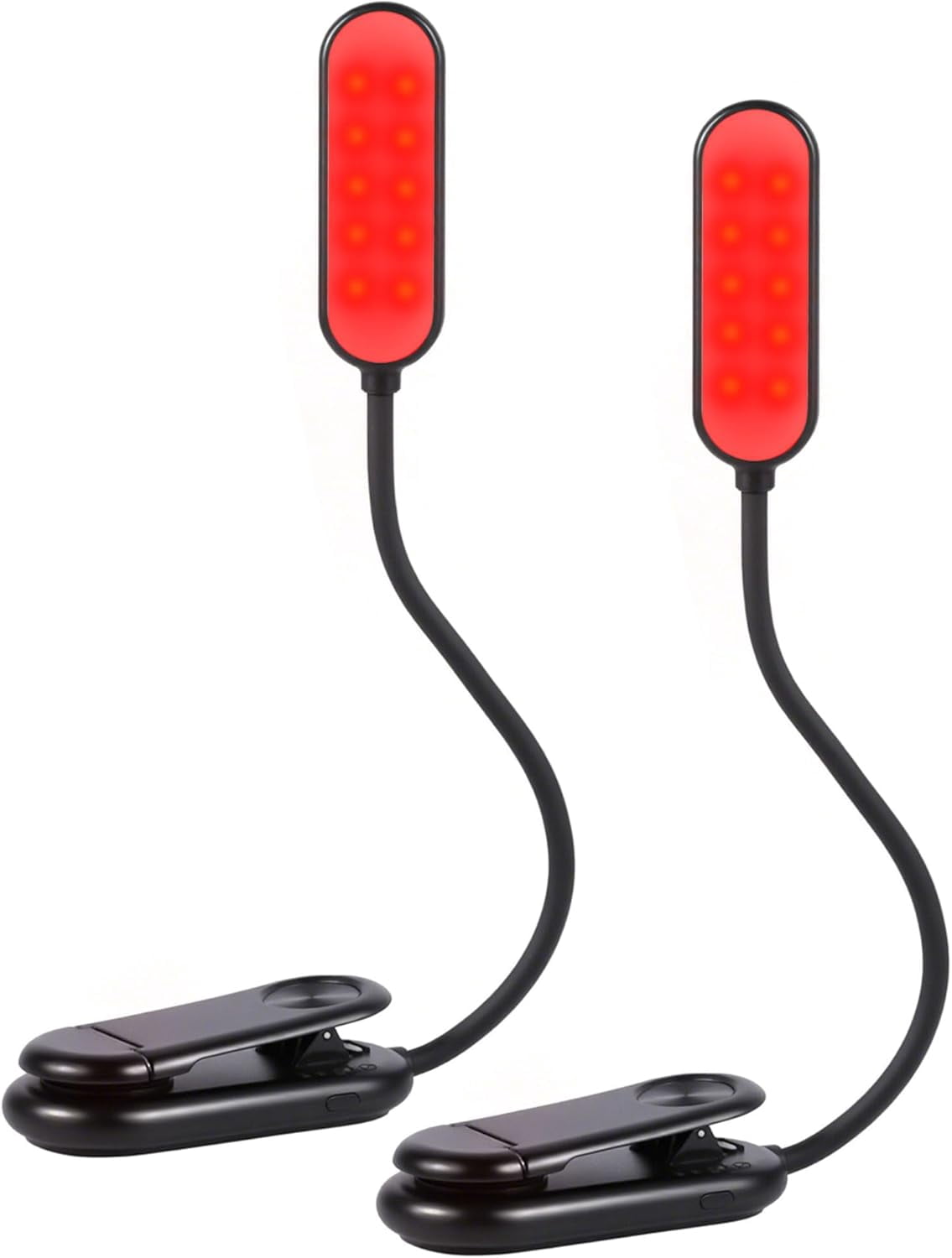 670nm Red Book Light [2 Pack] - Zero Blue Light, Rechargeable Clip On ...