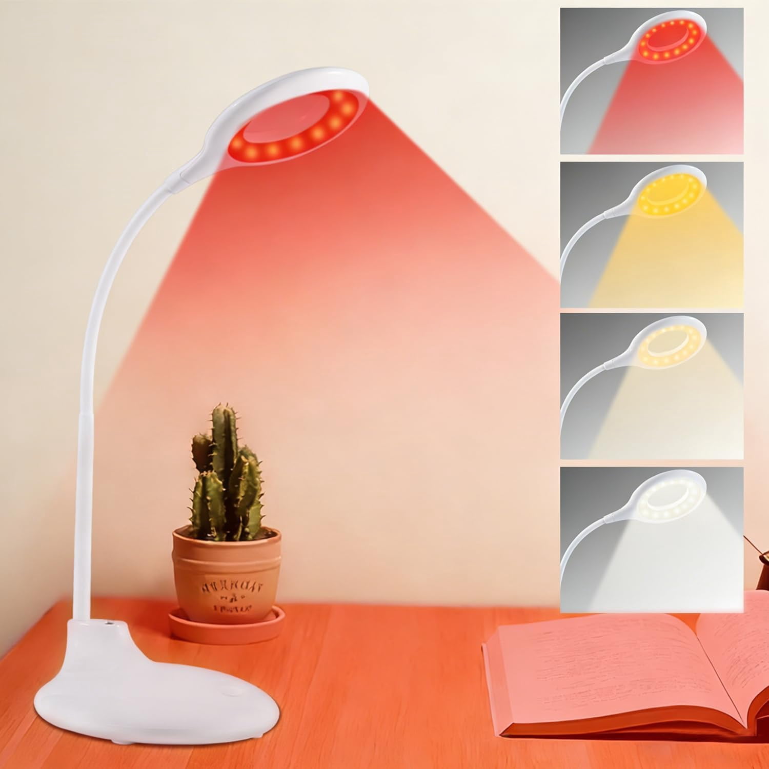 670nm Red Light Reading Lamp for Sleep- Zero Blue Light, Rechargeable ...