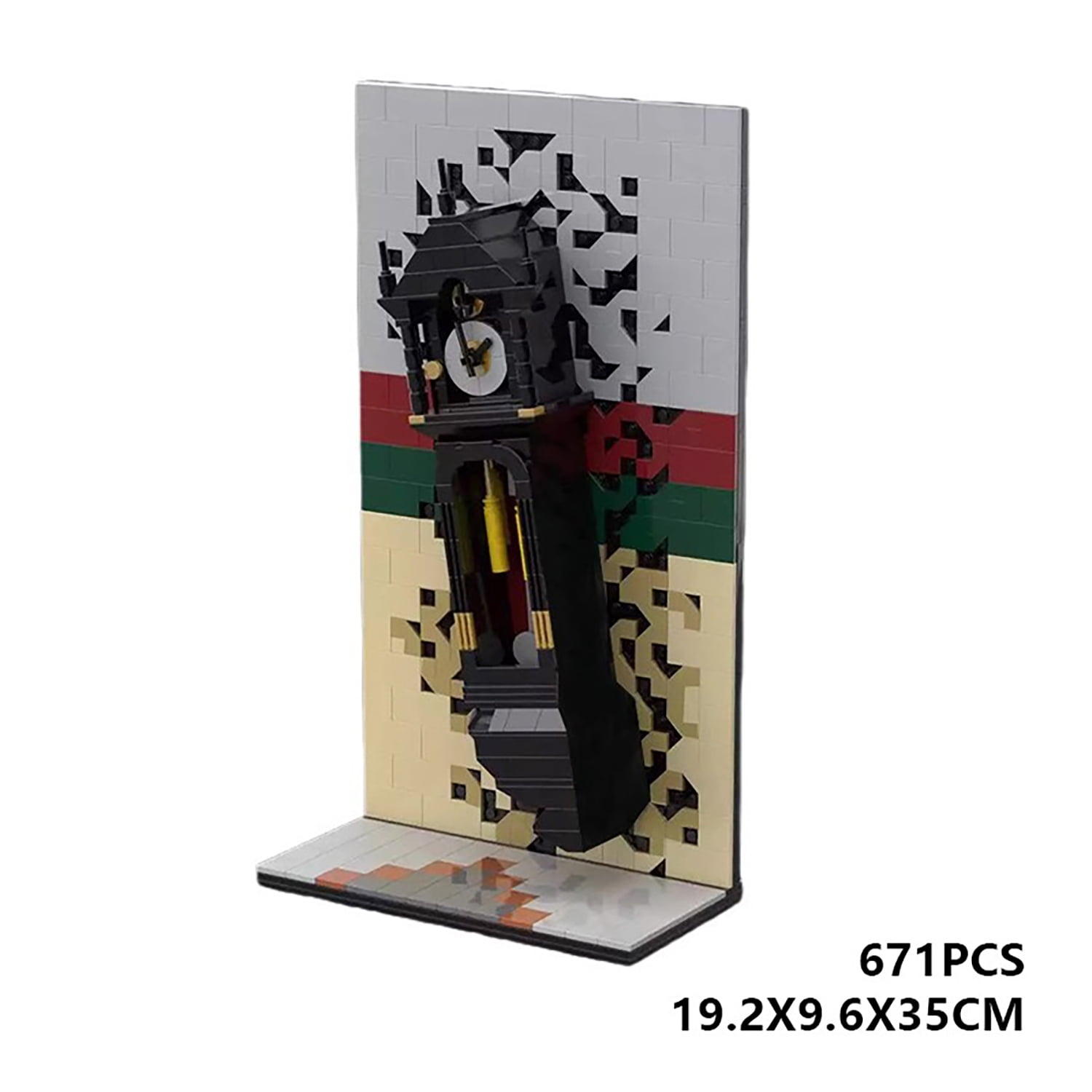 671 PCS MOC Building Blocks Grandfather Clock Upside Down World ...