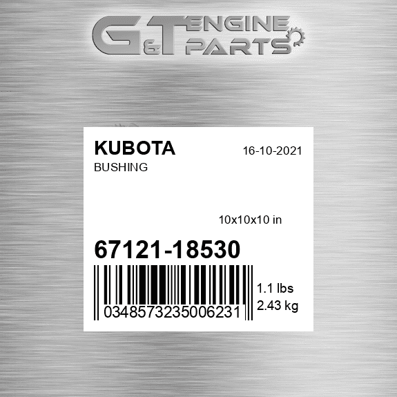 67121-18530 BUSHING fits KUBOTA (New OEM) - Walmart.com