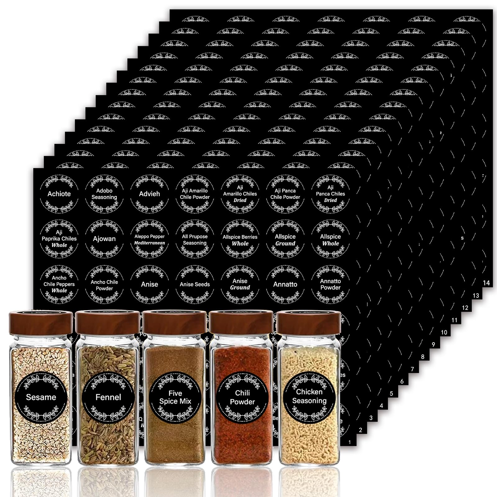 672 Removable Spice Labels Waterproof & Tear-Resistant - 1.2” - Walmart.com