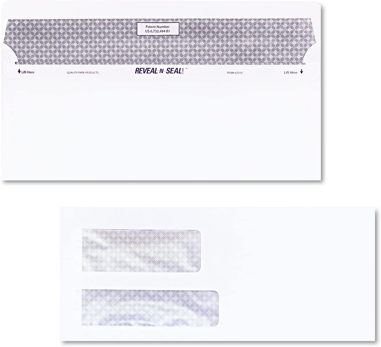 67529 Reveal-N-Seal Double Window No.9 Envelope, White, 500/BX ...