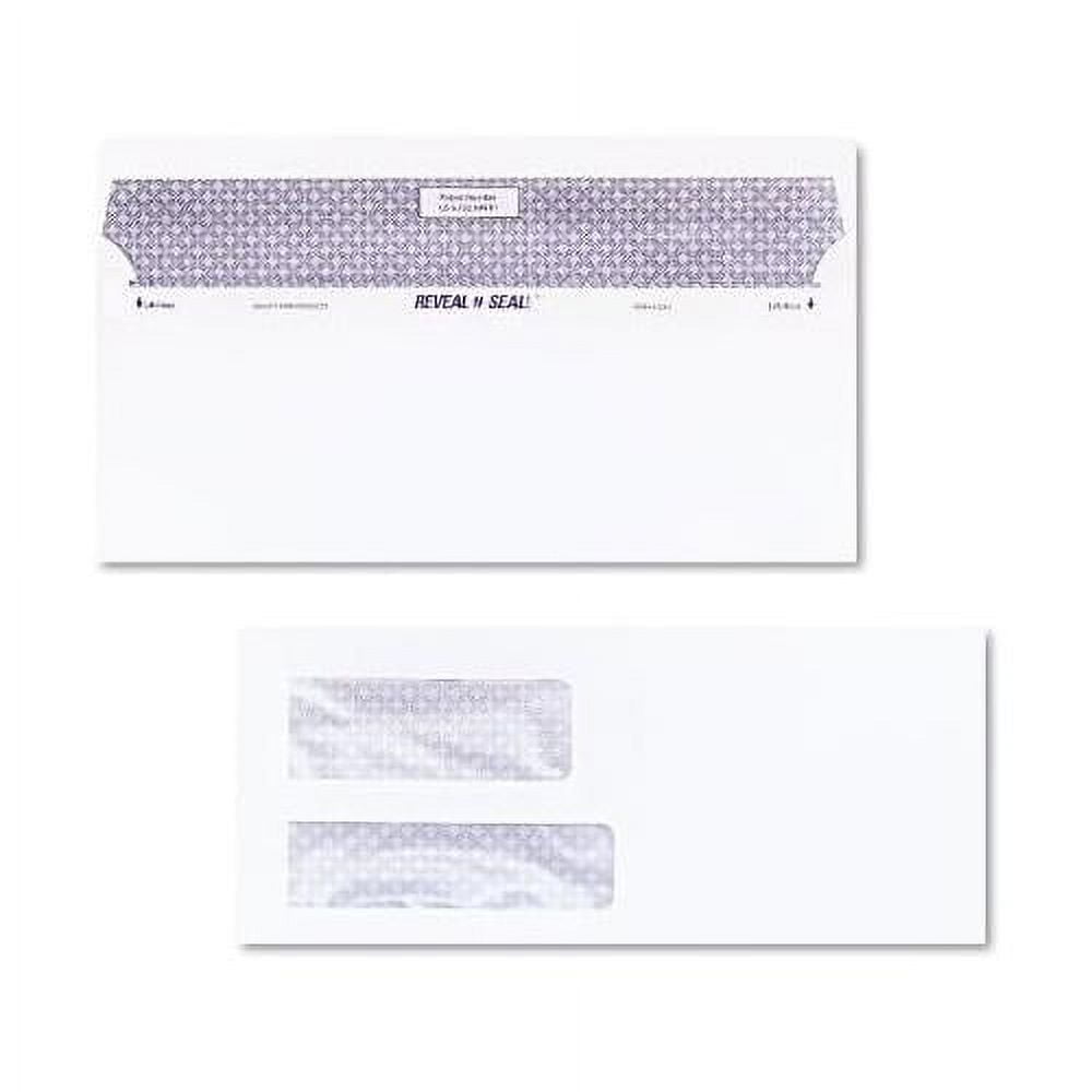 67529 Reveal-N-Seal Double Window No.9 Envelope, White, 500/Bx ...