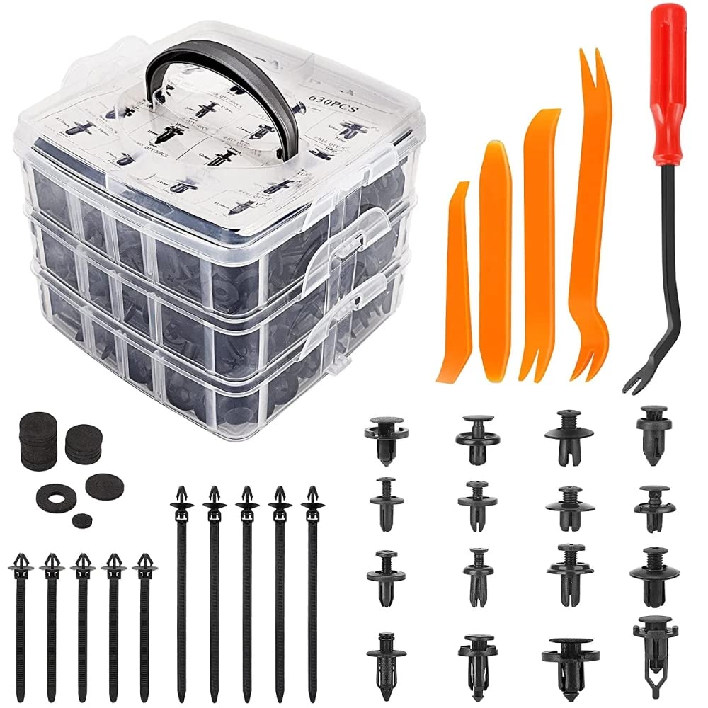 675pcs Car Retainer Clips Kit with 3-Layer Plastic Boxed Bumper Fixed ...