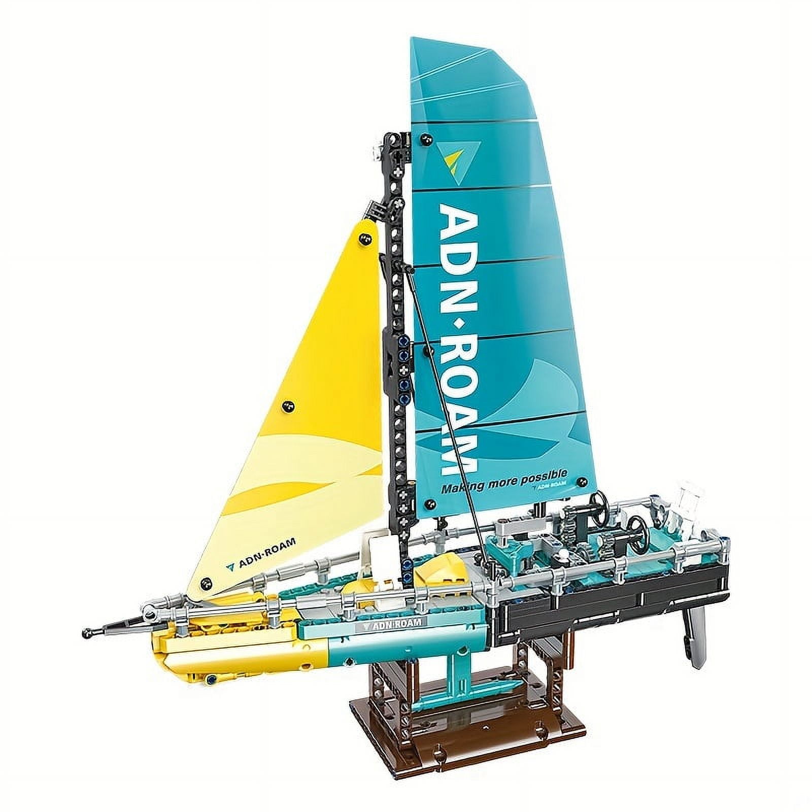 675pcs/set Ocean 65 Sailboat Model Building Blocks, High-tech Desktop ...