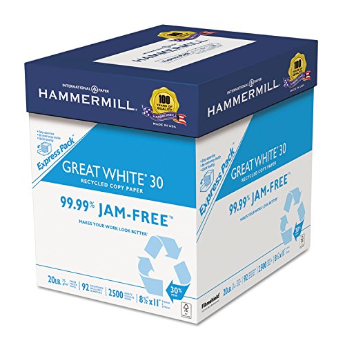 67780 Great White Recycled Copy Paper, 92 Brightness, 20lb, 8-1/2 x 11 ...