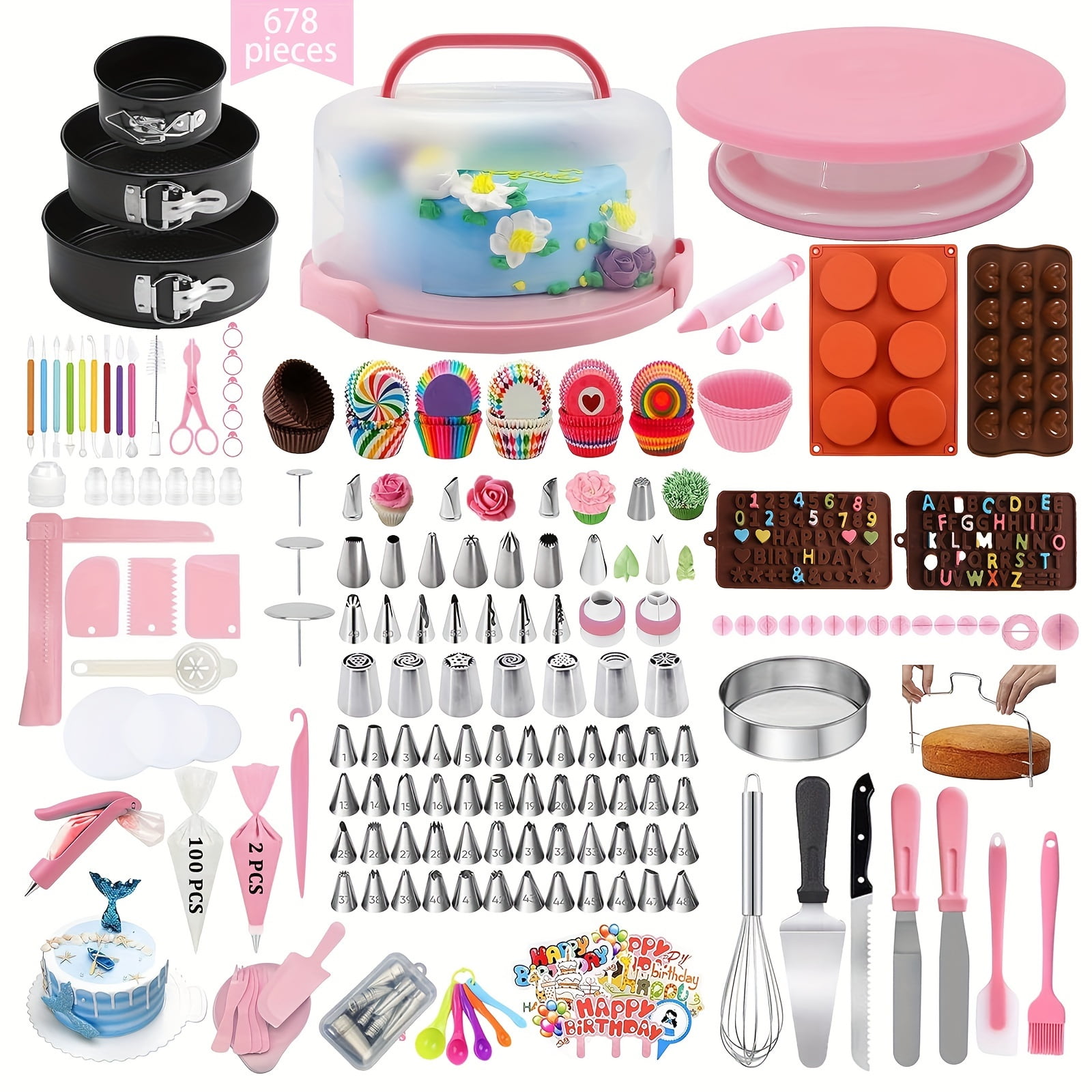 678-Piece Cake Decorating Supplies Set - Baking Tool Combo - Walmart.com