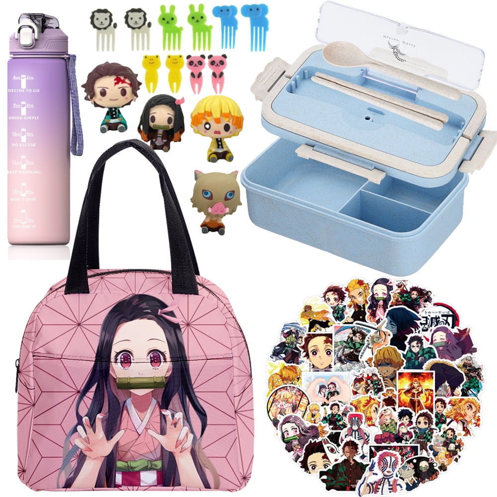 67PCS Demon Slayer Nezuko Lunch Bags Tote Bag with Bento Box for School ...