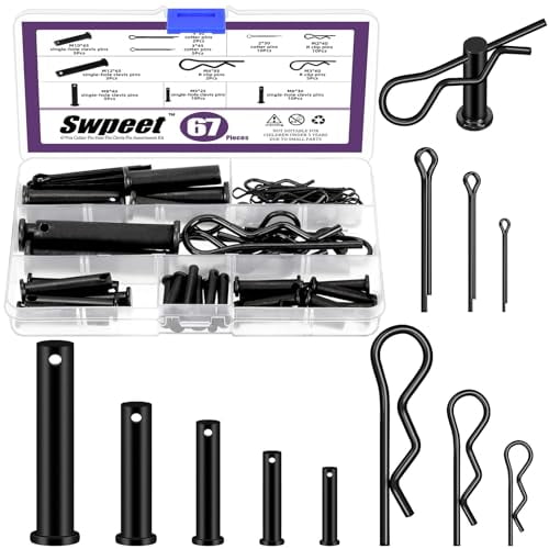 67Pcs 5 Sizes Clevis Pins with Cotter Pin Assortment Kit, Single Hole ...