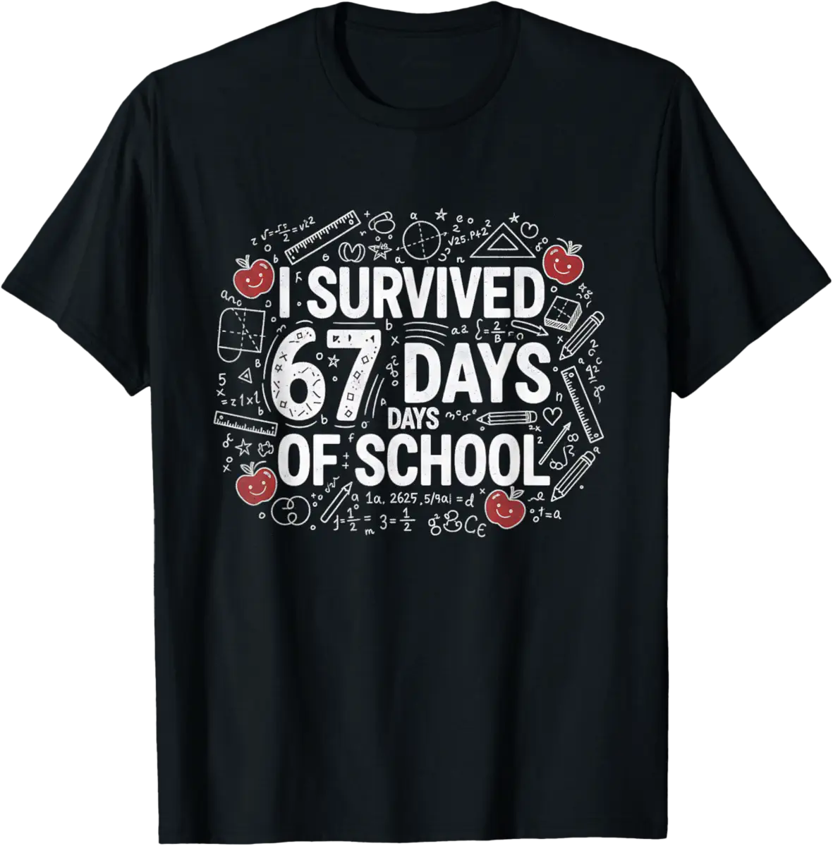 67Th Day Of School Teacher 67 Math Numbers 100Th Days T-Shirt - Walmart.com