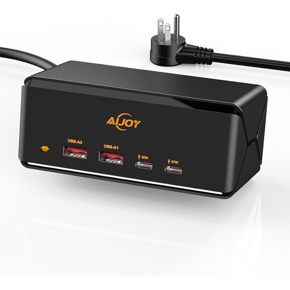67W GaN USB C Fast Charger Block 6-in-1 Charging Station for Multiple ...