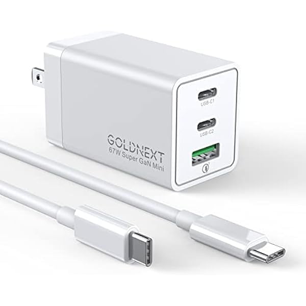 67W USB C Charger, 3-Port PD 3.0 GaN Fast Wall Charger Block, PPS ...
