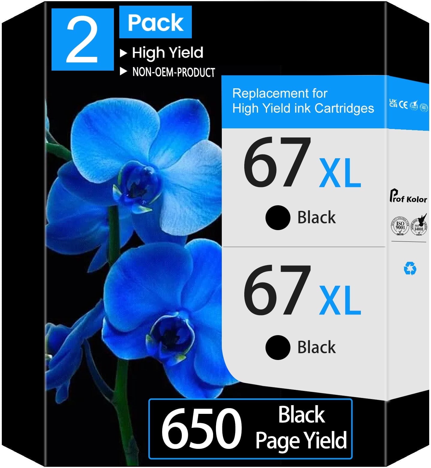 HP 67XL High-Yield Ink Cartridges 2-Pack (Black, Tri-Color) for Various ...