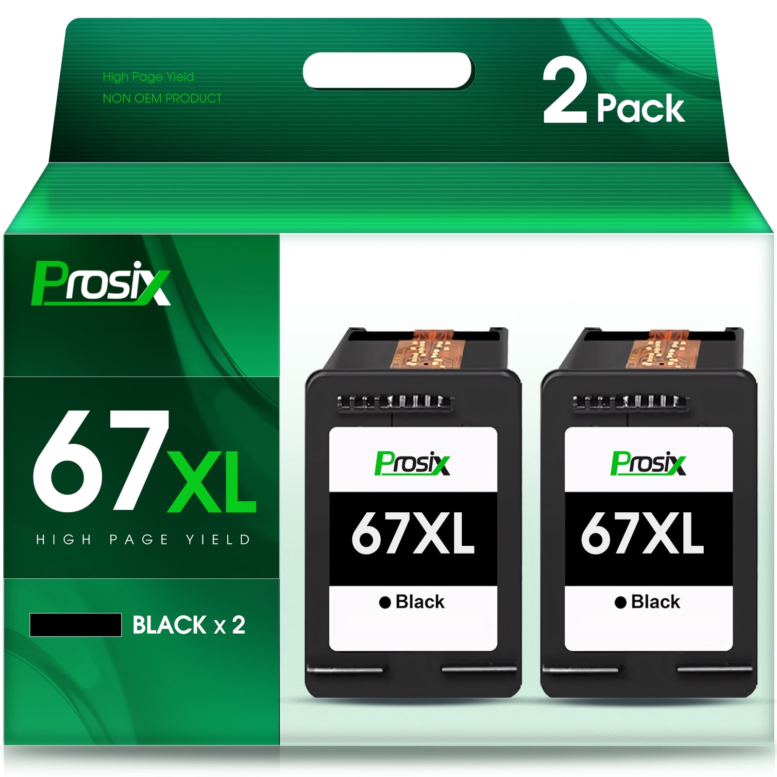 67XL Black Ink Cartridge for HP 67 Black Ink for HP Deskjet 2700 2700e ...