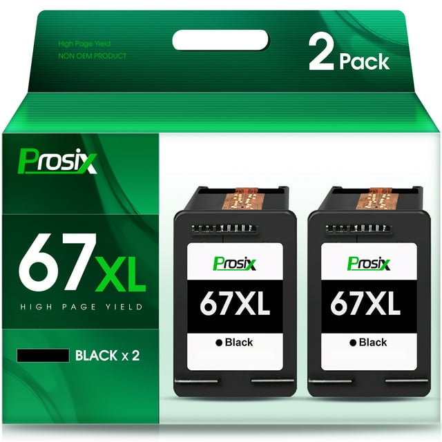 67XL Black Ink Cartridge for HP 67 Black Ink for HP Deskjet 2700 2700e ...