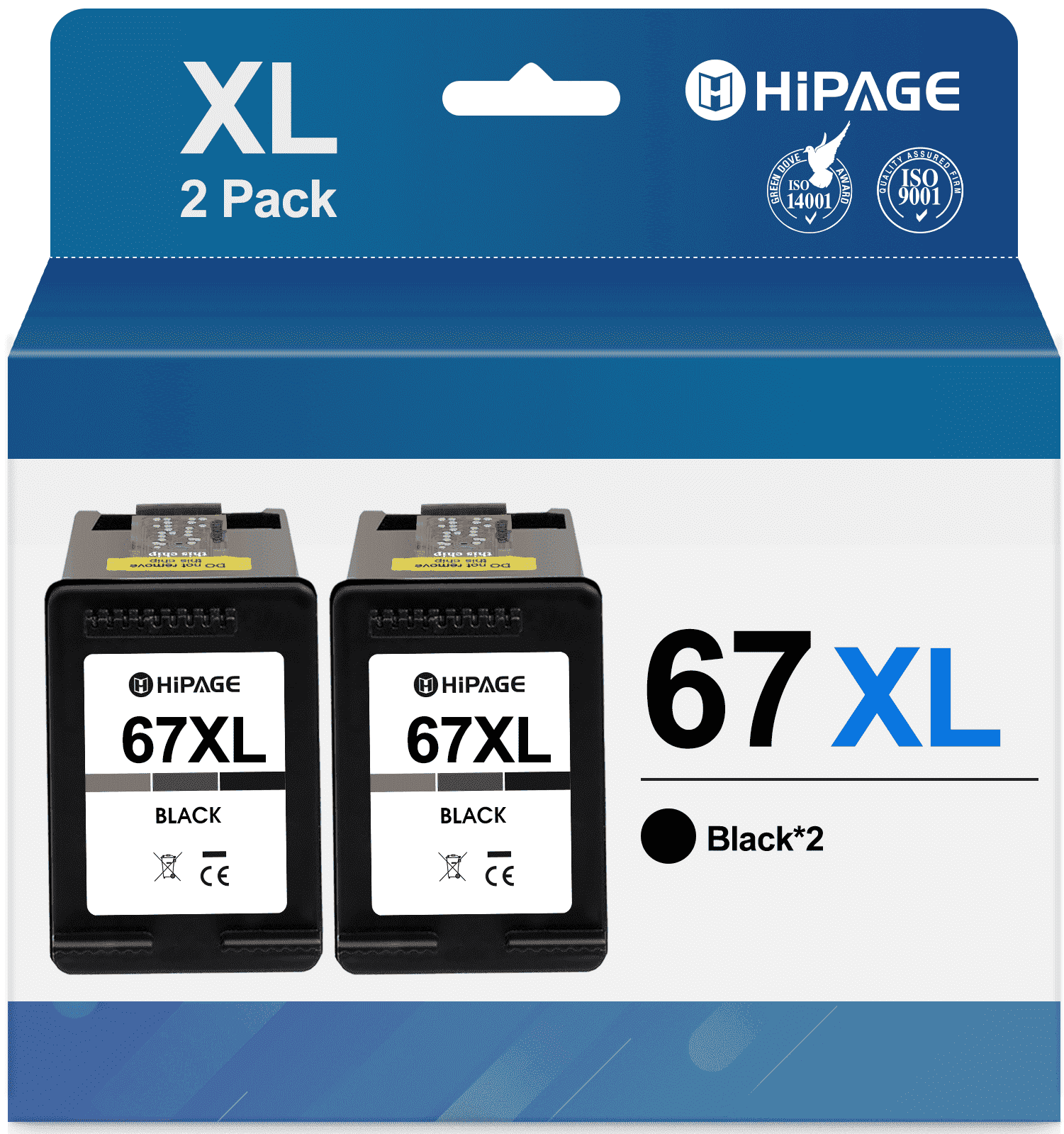 67XL Black Ink Compatible for HP 67 Black Ink Cartridge for HP Deskjet 2700 2752e Envy 6000 ...