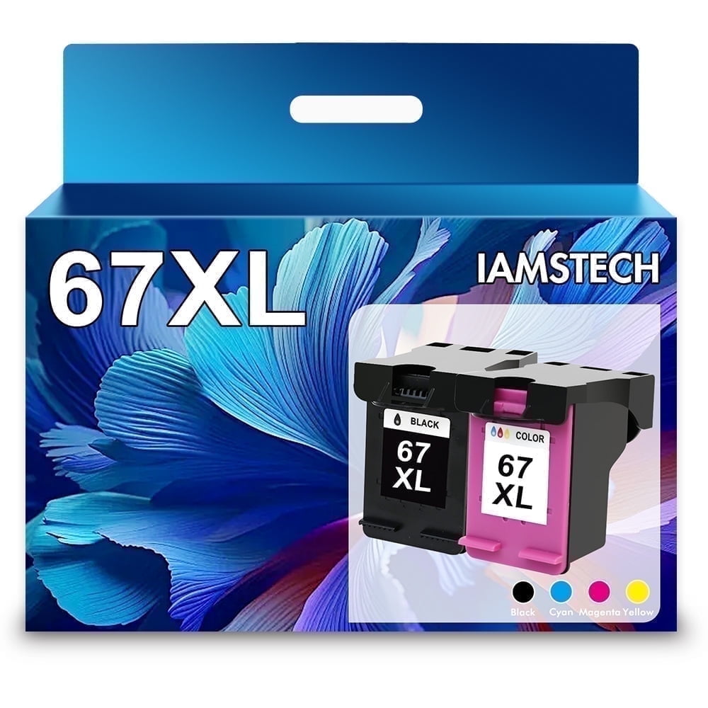 Amstech 67XL Ink Cartridge 2 Pack, Black and Tri-Color, High Yield ...