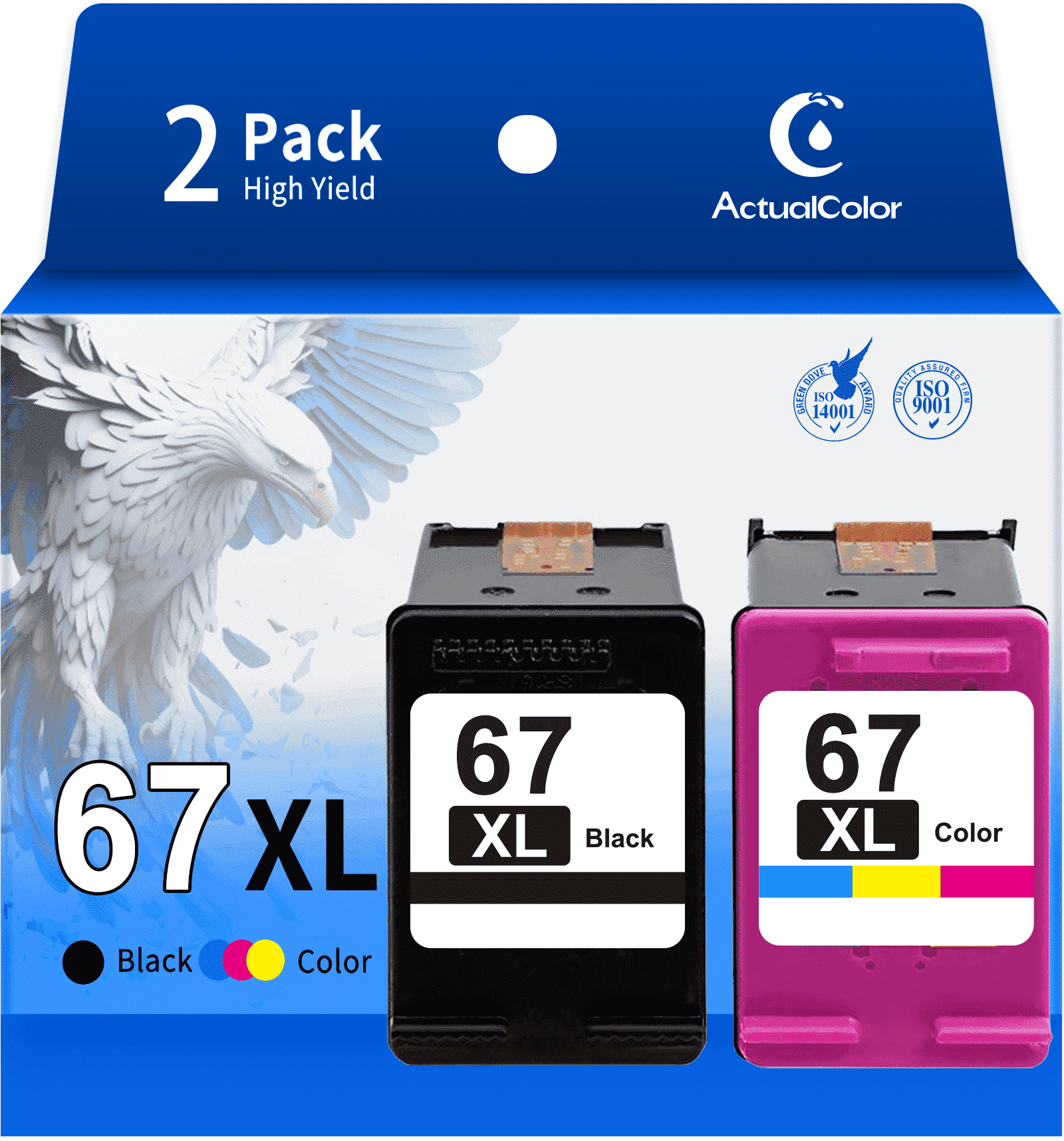 HP 67XL High Yield Ink Cartridge - Black and Tri-Color (2 Pack ...