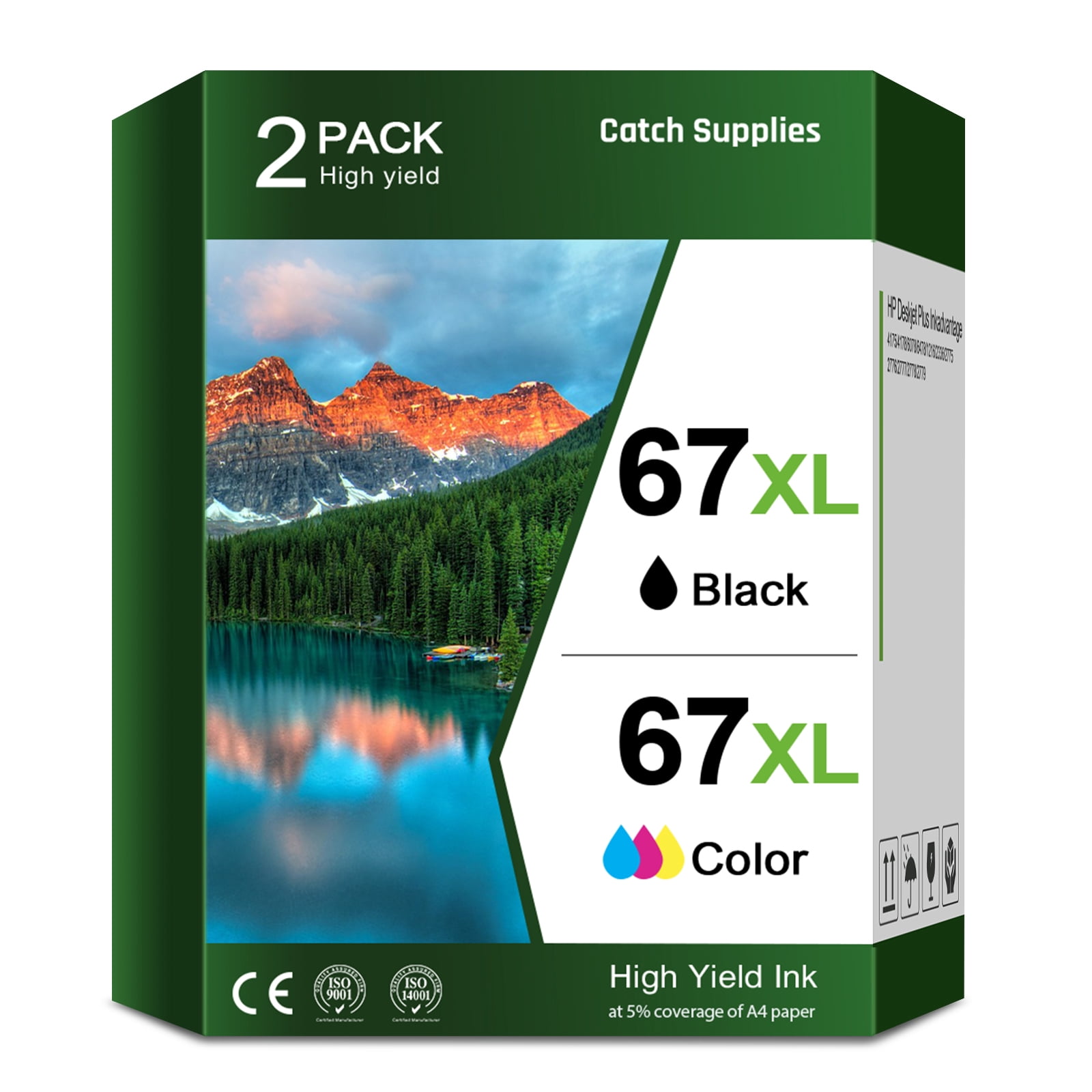 67XL Ink Cartridge Compatible for HP Ink 67 67XL for HP 67 Ink ...