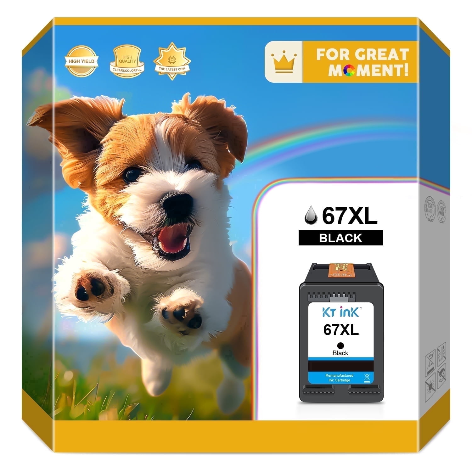 KT INK 67XL Ink Cartridge Black, High Yield 750 Pages, Compatible with ...