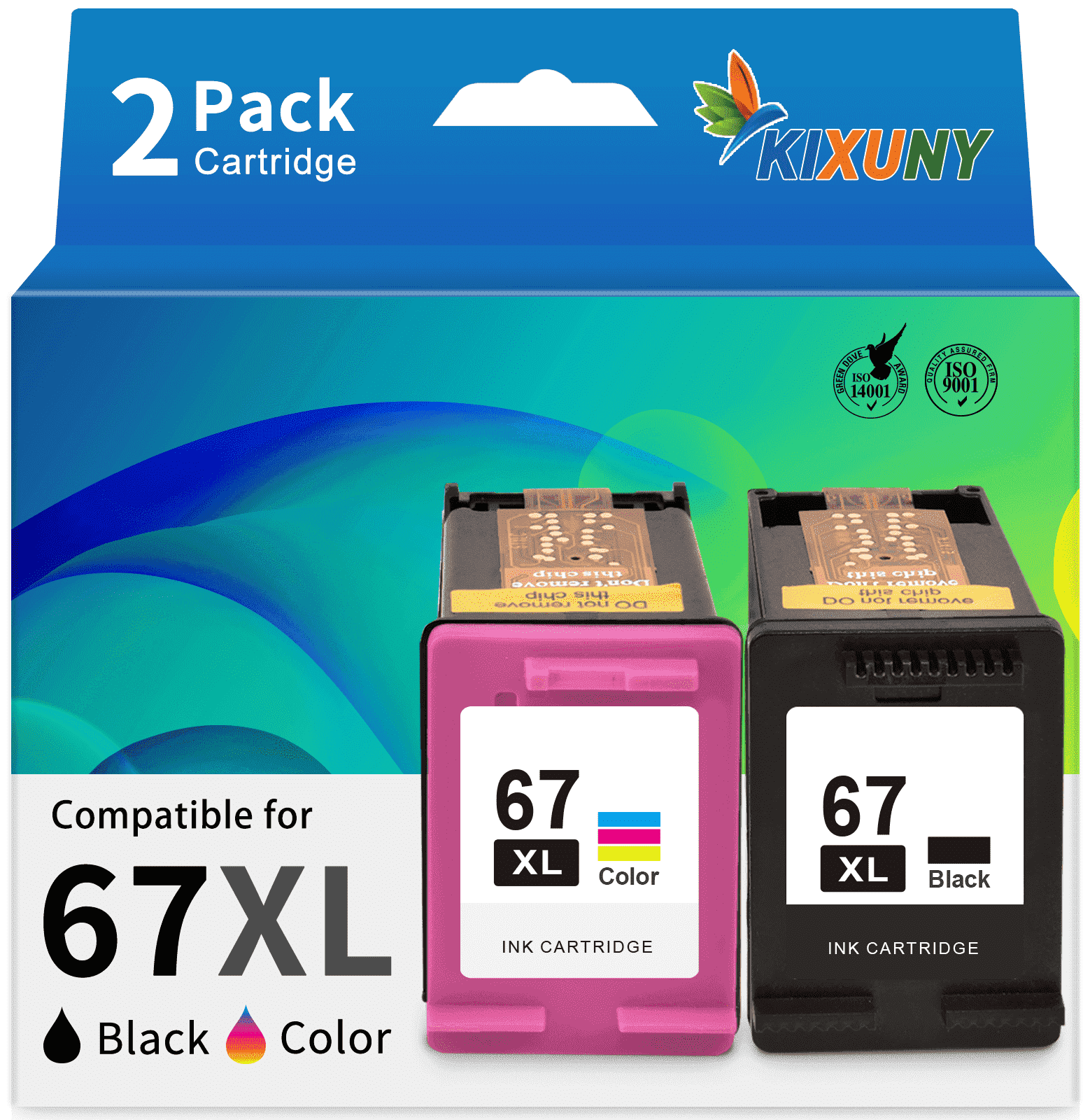 67XL Ink Cartridge Compatible for HP 67 Ink Cartridge for HP Printer ...