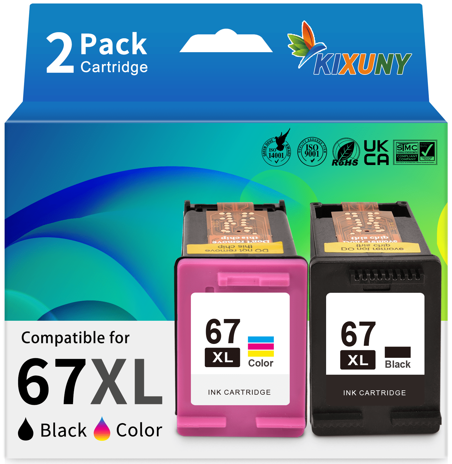 67XL Ink Cartridge Compatible for HP 67 Ink Cartridge for HP Printer ...