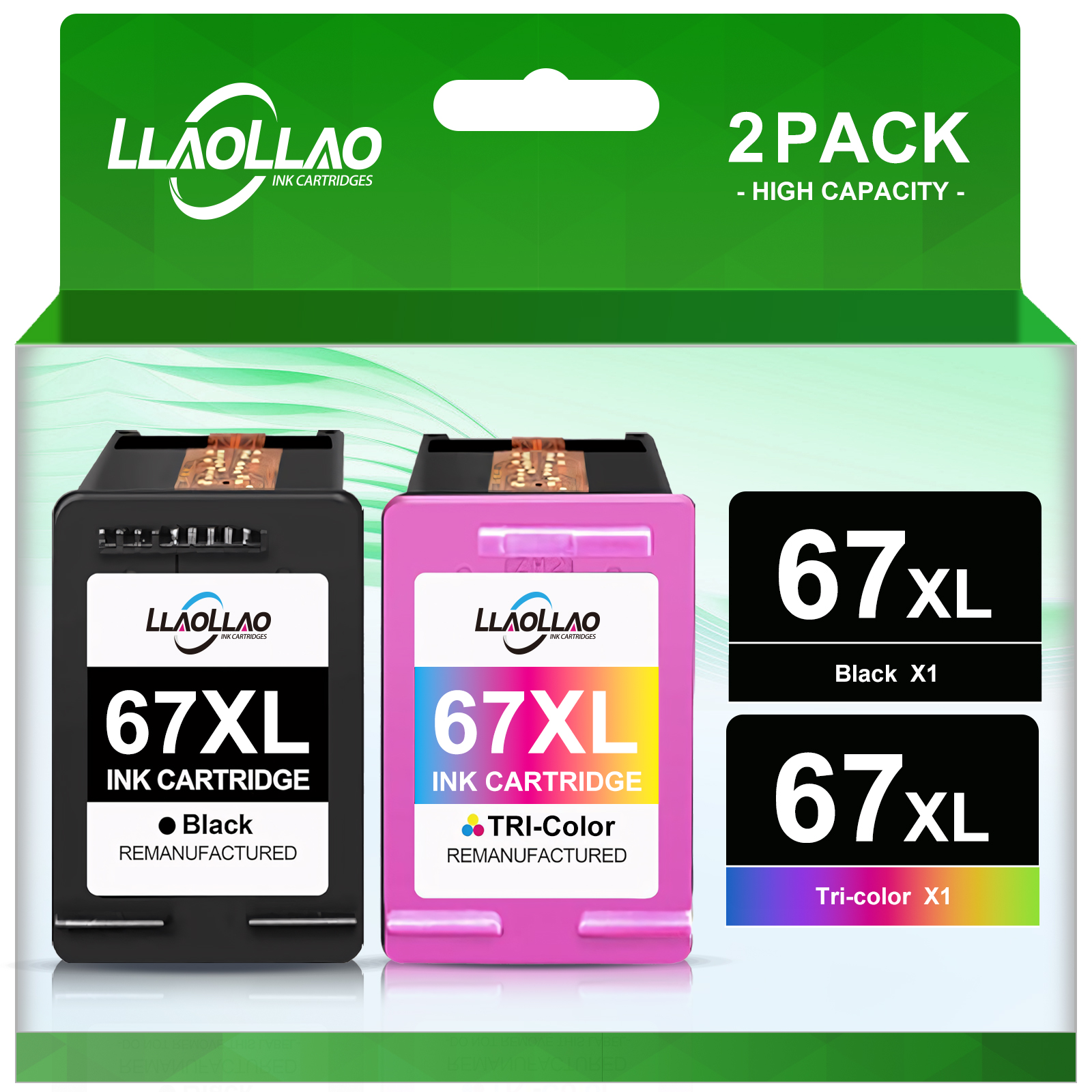 67XL Ink Cartridge for HP 67 Ink for HP Deskjet 2700 2700e 2752 2752e ...