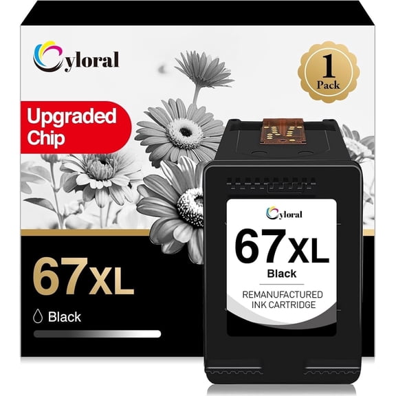 67XL Ink Cartridges Compatible for HP Ink 67 Black/Color Combo Pack ...