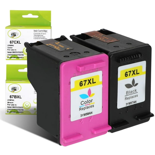 67XL Ink Cartridges Combo Pack Compatible for hp 67 XL,High-Yield,Envy 6000 6055 6055e 6400 ...