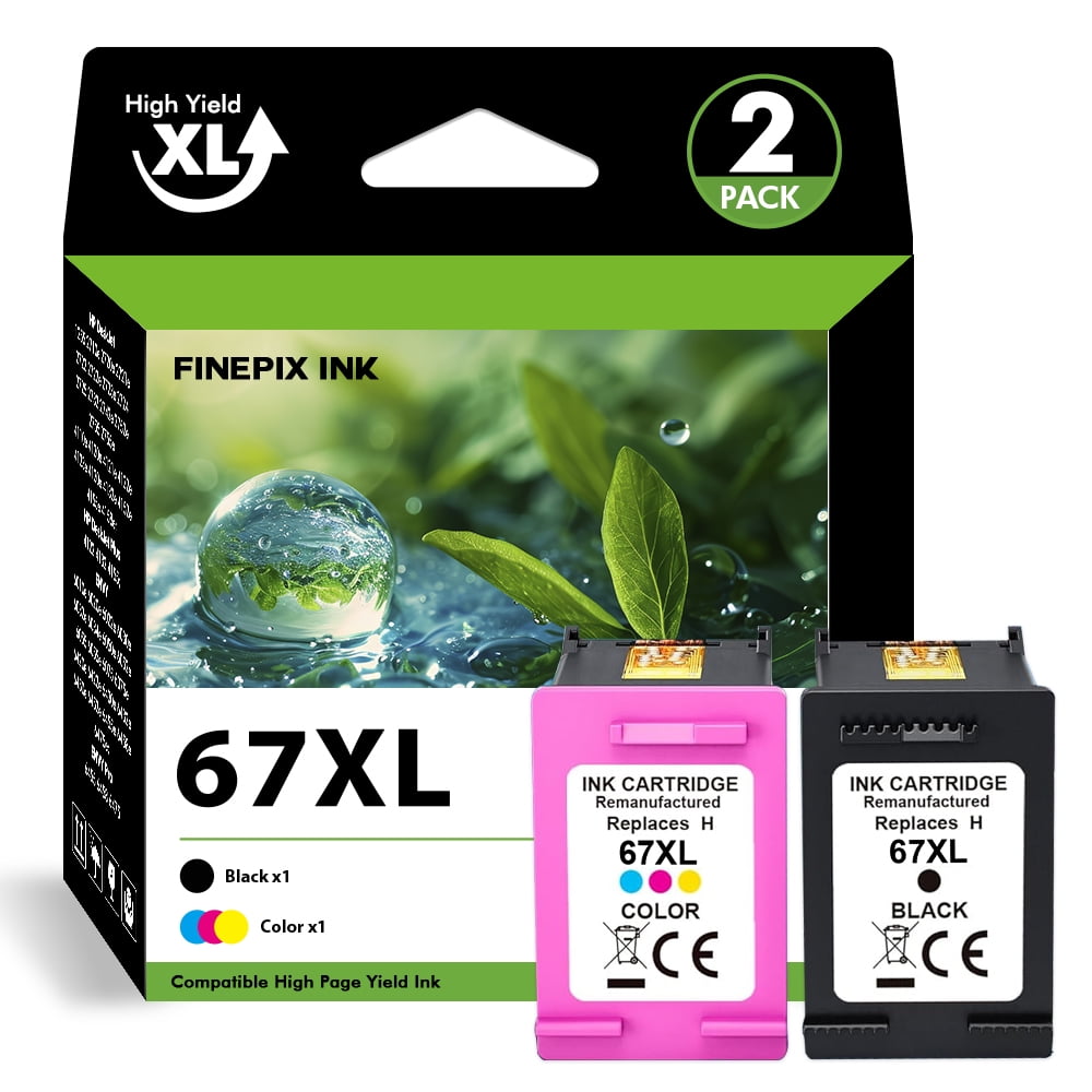67XL Ink Cartridges Compatible for HP 67 67XL Printer Ink Combo Pack ...