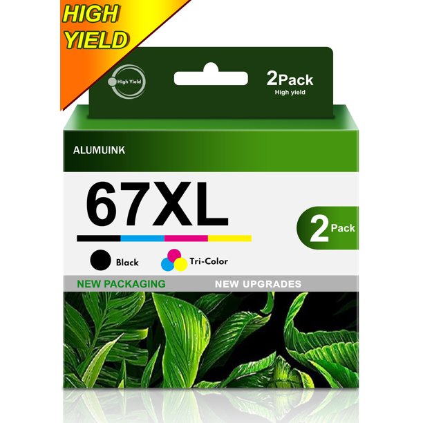 67XL Ink High-yield Black/Color Combo Pack - Replacement for HP Ink 67 ...