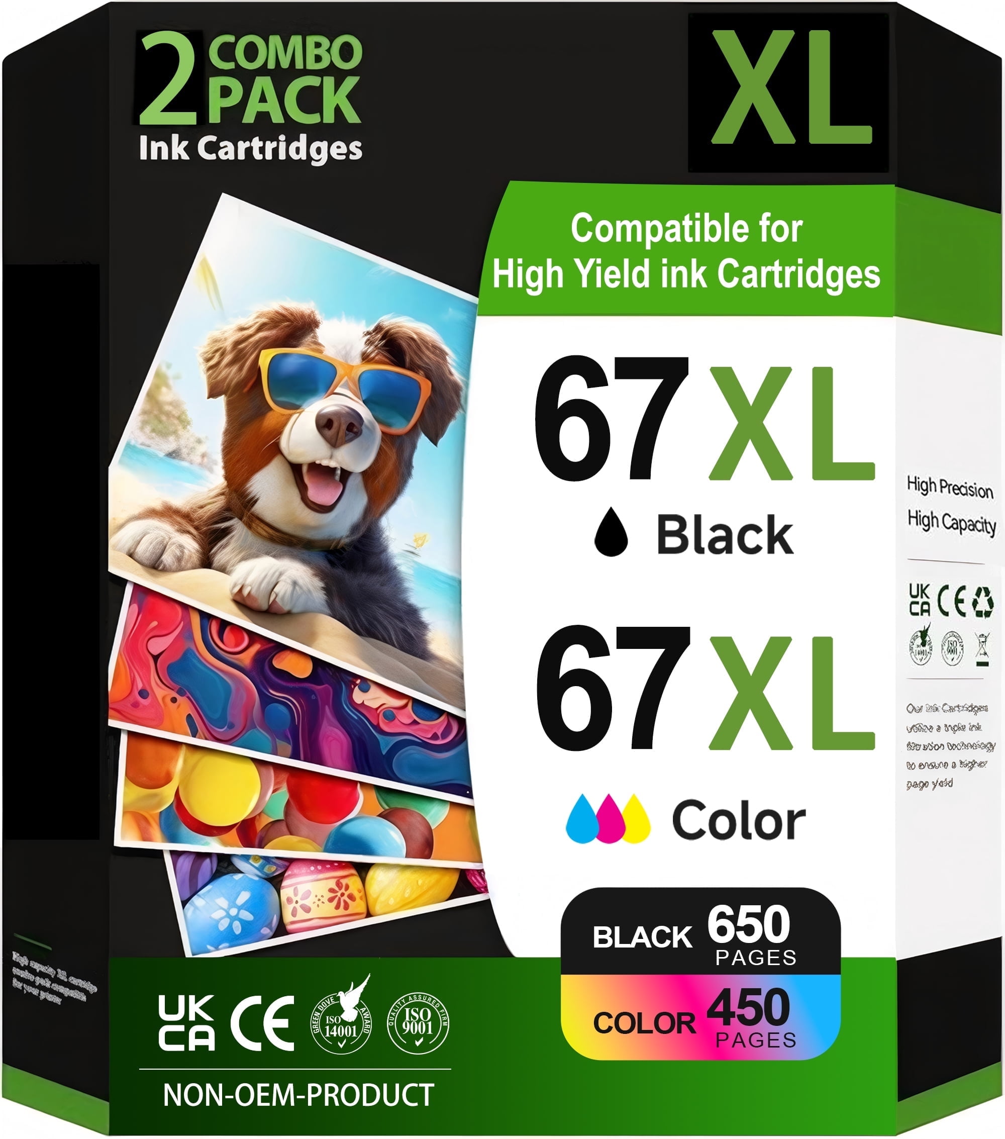 67XL Ink Compatible for HP 67 Ink Cartridges Combo for 67XL Ink ...