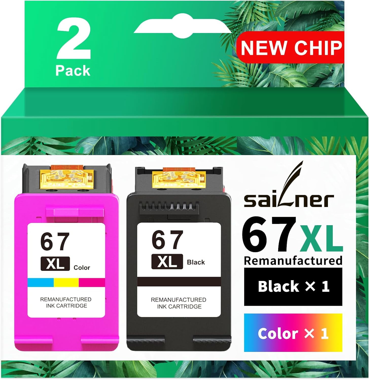 67XL Printer Ink, Replacement for Ink 67 cartridges Black/Color Combo ...