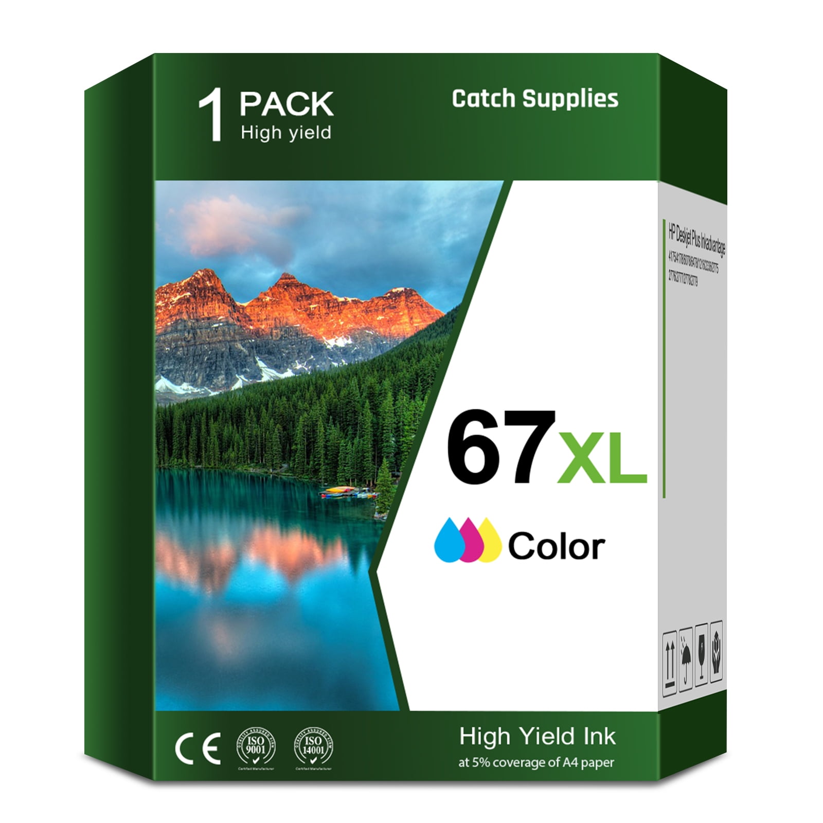 67XL Tri-Color Ink Cartridge Compatible for HP Ink 67 67XL for HP 67 Ink Cartridge for Envy 6000 ...