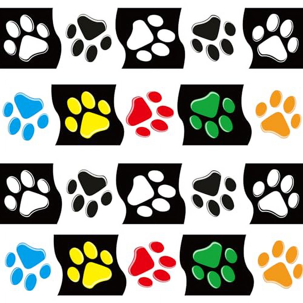 67ft Paw Print Bulletin Board Border Cute Paw Prints Bulletin Trim ...