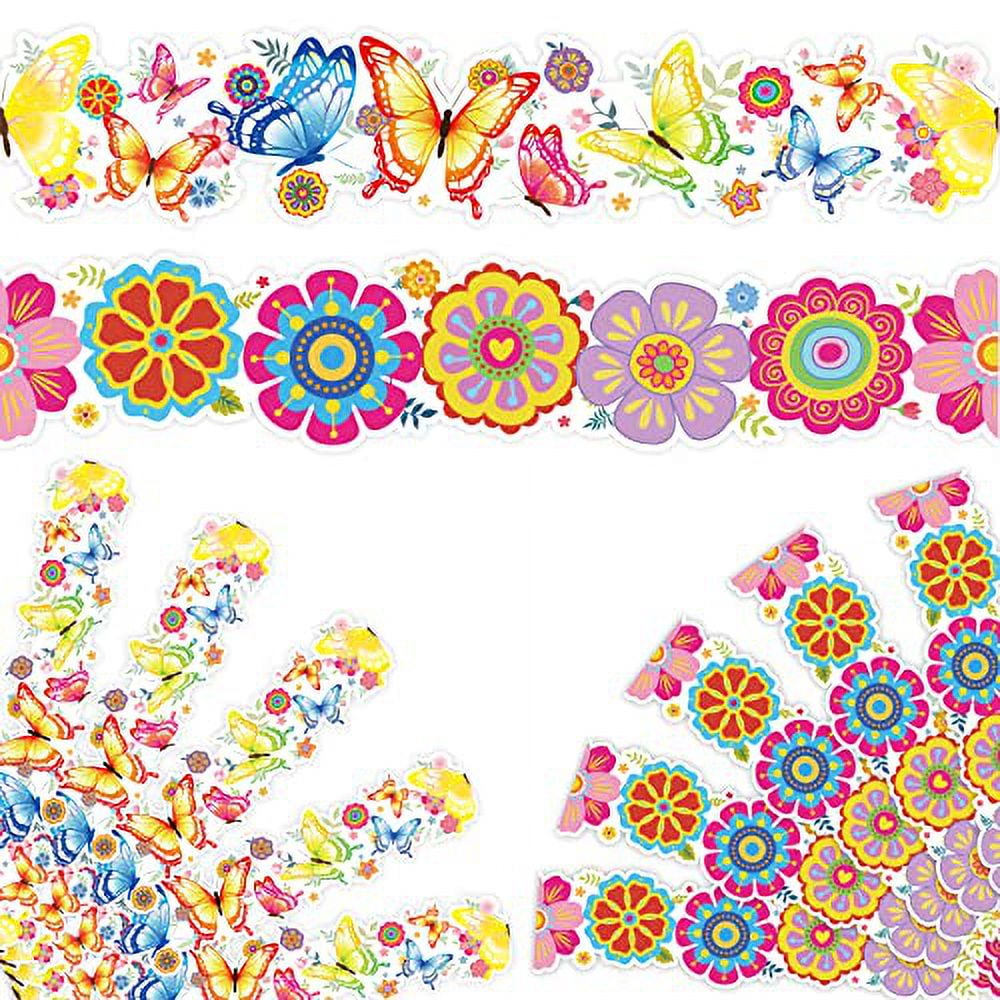67ft Spring Bulletin Board .. Border Colorful Flower Bulletin .. Trim ...