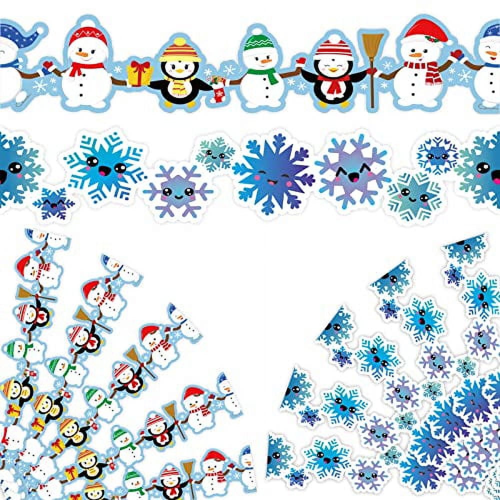 67ft Winter Christmas Bulletin Board Border Snowman Snowflake Bulletin ...