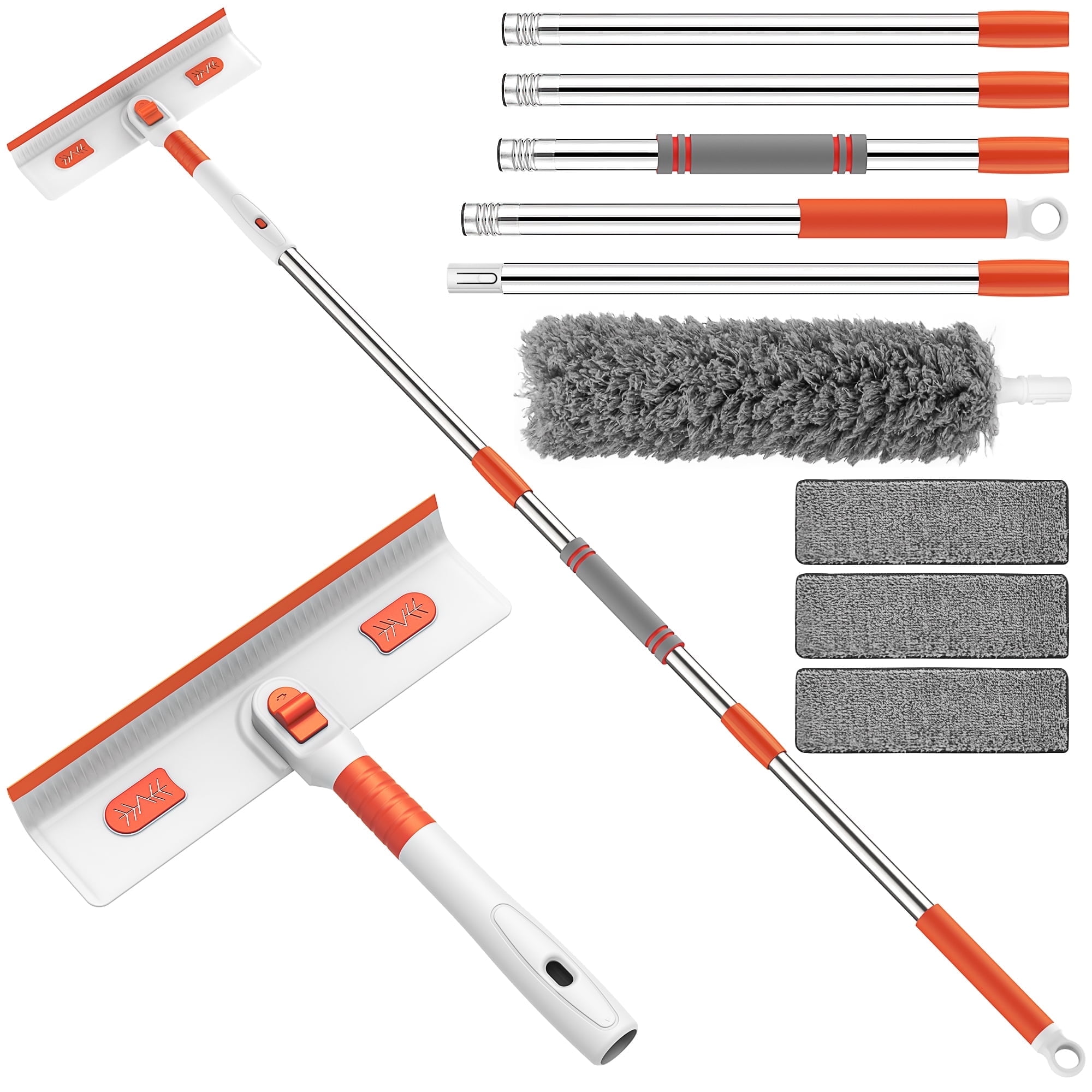 67in Window Squeegee Cleaner, 4 in 1 Rotatable Glass Cleaning Tools ...