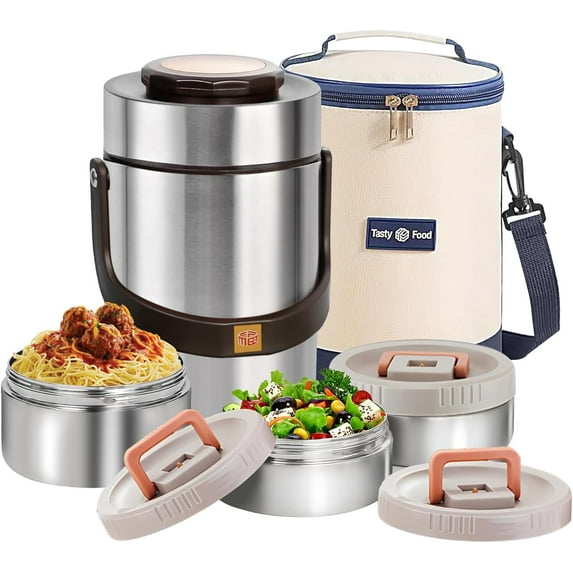 67oz Upgraded Thermos for Hot , 3-Layer Stackable Thermos, Soup Thermos ...