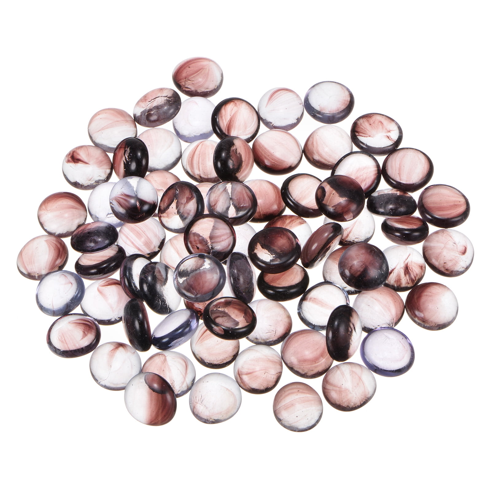 67pcs Fire Glass Beads for Fire Pit, Flat Marble Beads, Glass Pebbles ...