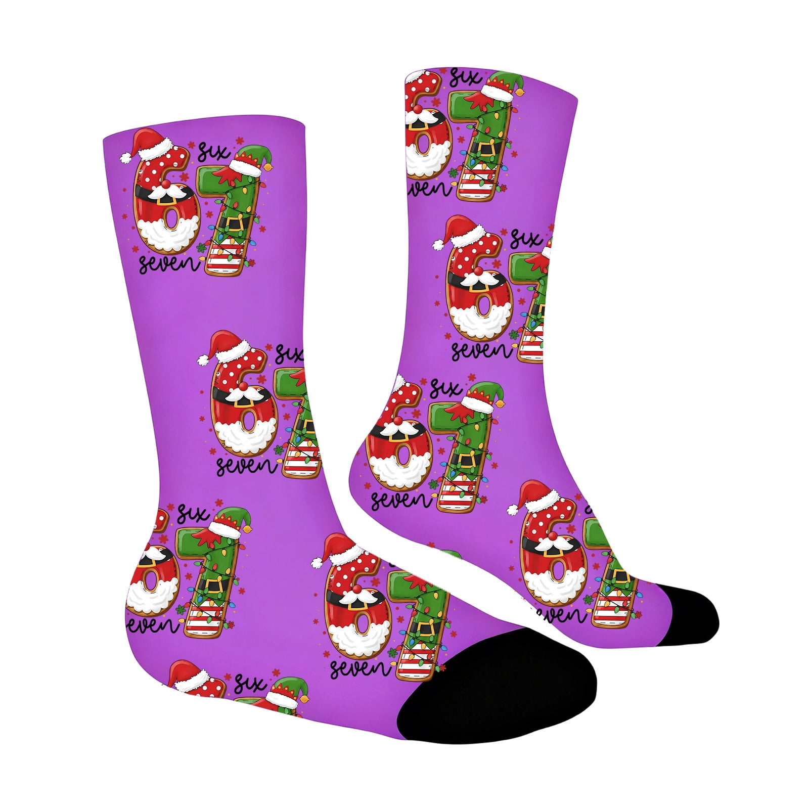 67socks Six Seven Ice Cream Drip Funny Number socks meme Christmas ...