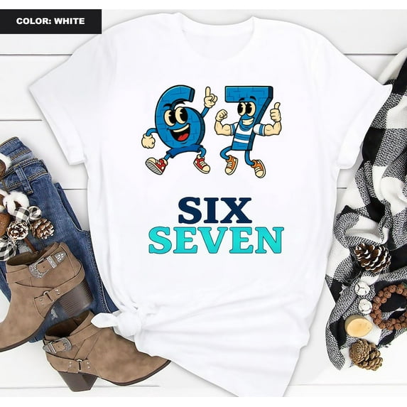 67th Birthday Retro Cartoon Tee, Vintage Number Graphic with Six Seven Style Artwork – Unisex ...