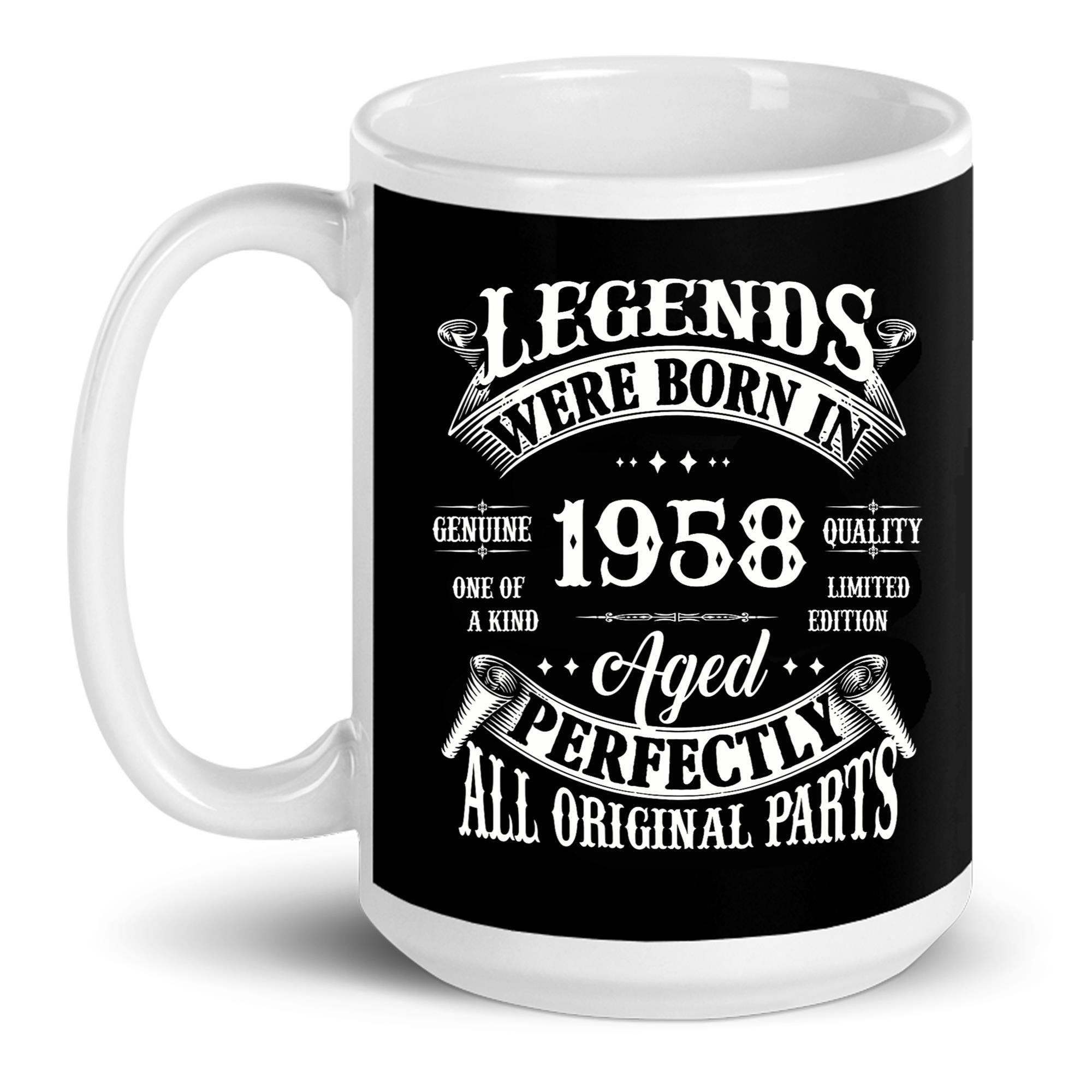 67th Birthday Vintage Legends Born In 1958 67 Years Old Gift Ceramic ...
