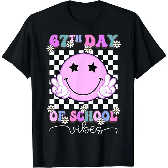 67th Day of School Vibes Funny Six Seven 67 Meme Slang T-Shirt ...