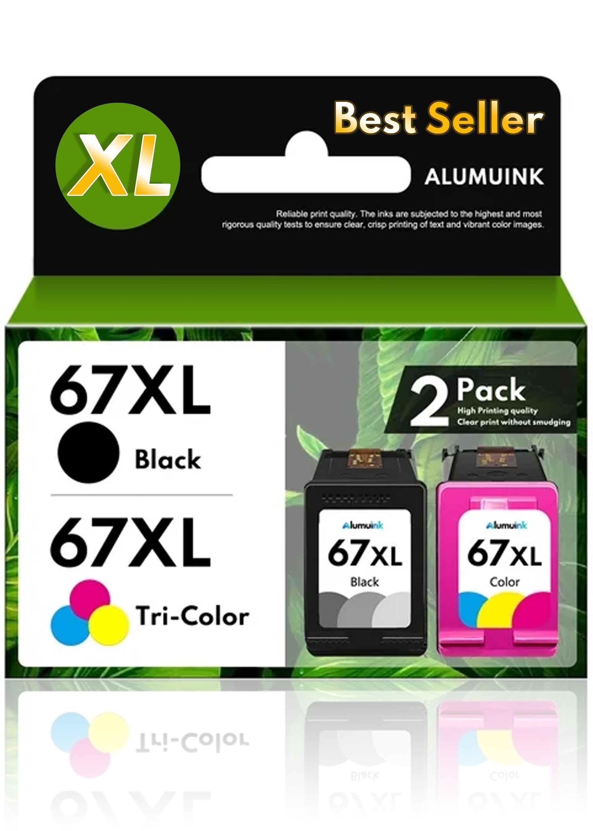 67XL Ink Cartridge Compatible for HP 67 Ink Cartridge Black and Tri ...
