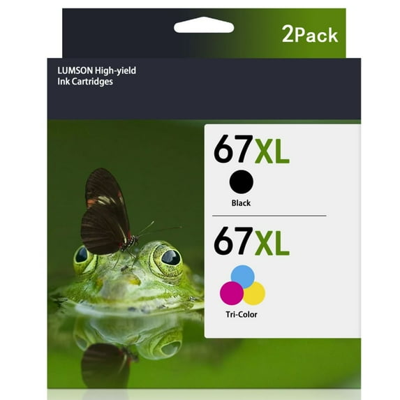HP 67XL Ink Cartridges, 2 Pack(B & Tri-Color) for Envy and Deskjet ...