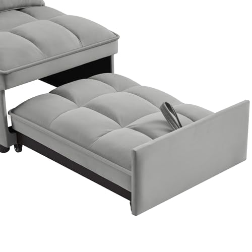 68.5" Multi-Function Single Sofa with Storage Pockets,4 in1 Pull-Out ...